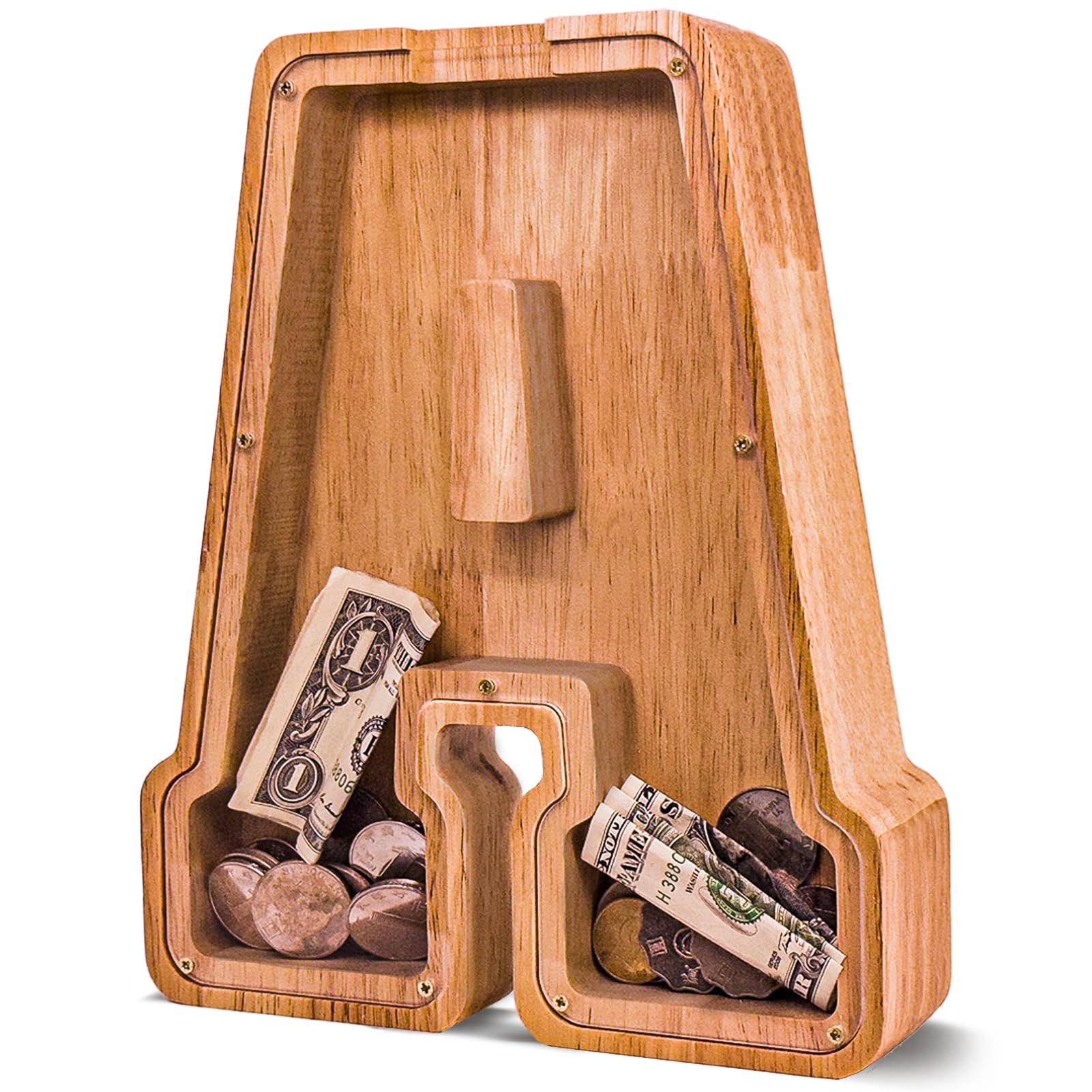Amazon.com: Wooden Letter Piggy Bank for Kids Larger Alphabet Letter ...