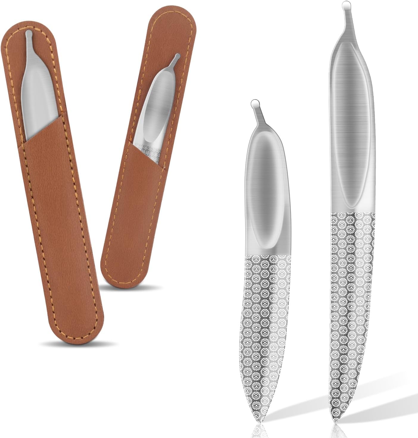 Amazon.com : YONOY 2PCS Professional Stainless Steel Nail Files Double ...