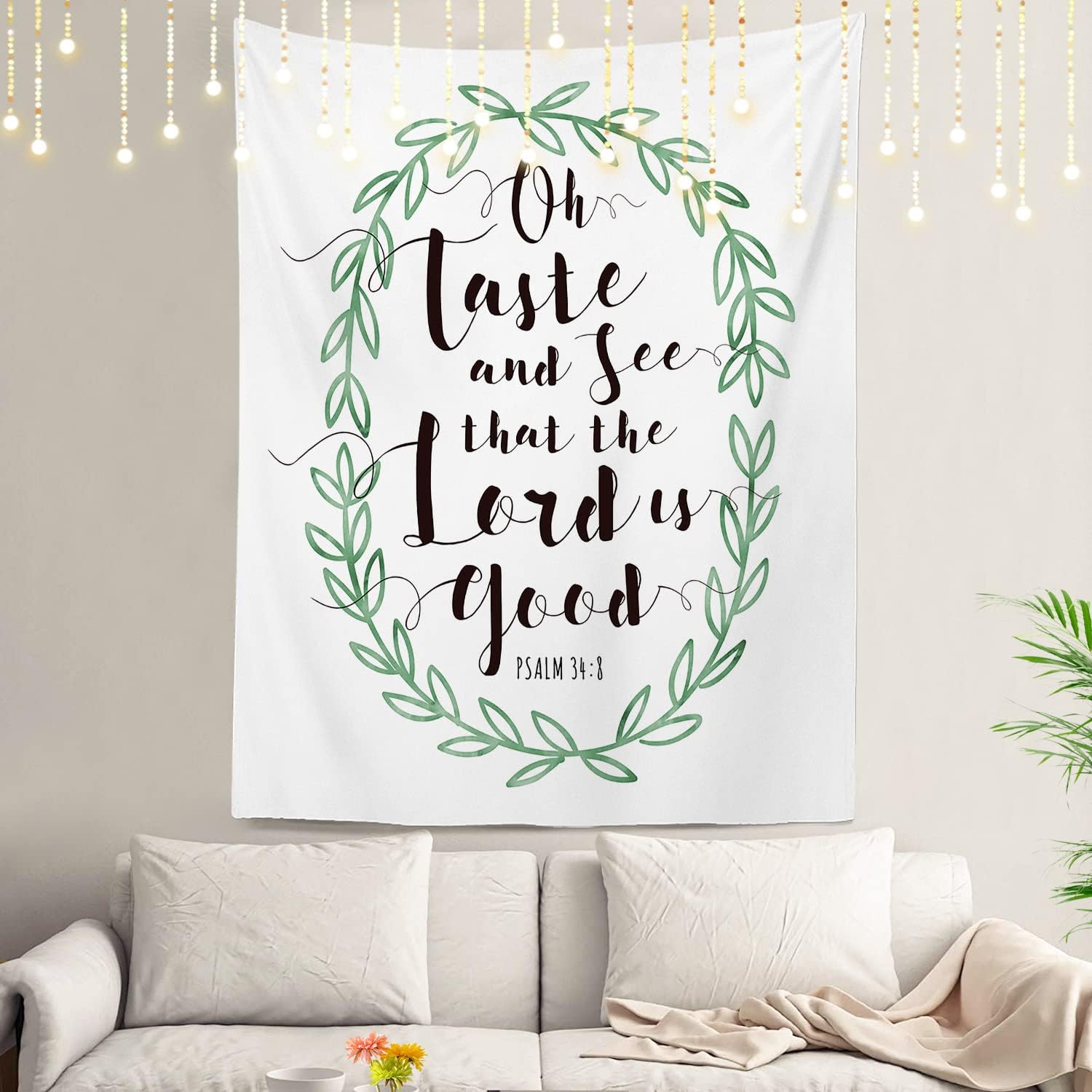 Amazon.com: Shrahala Green Joy Quote Bible Scripture Art Wall Tapestry ...