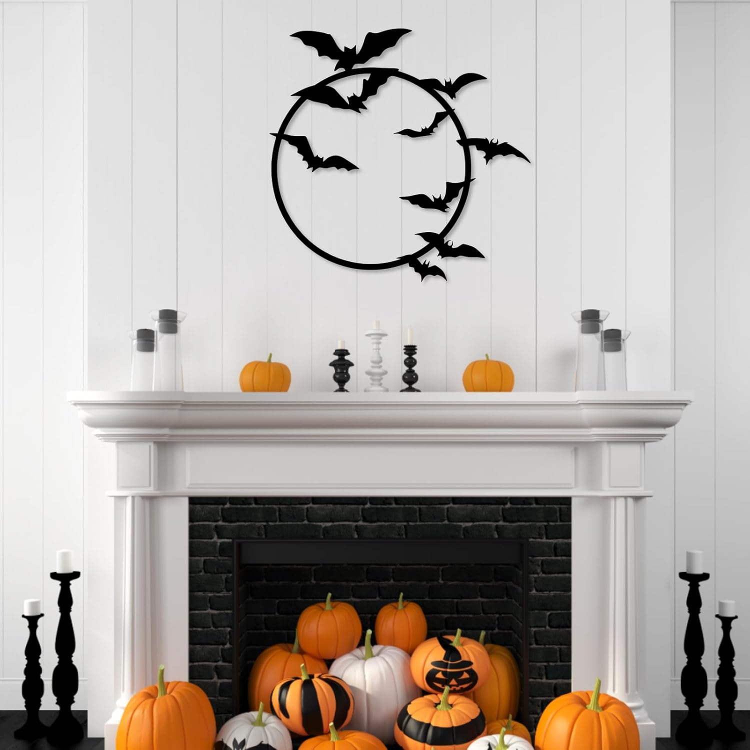 Amazon.com: Metal Bats Wall Decor, Halloween Wall Decor, Flying Bats ...