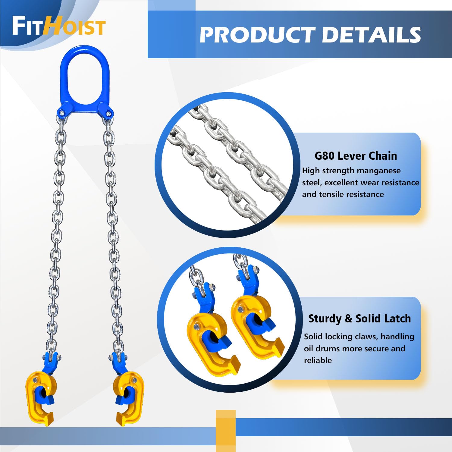 Snapklik.com : FITHOIST Chain Drum Lifter 2200 Lbs Vertical Drum Lifter ...