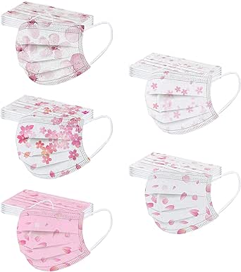 Amazon.com: 50Pcs Spring Floral Disposable Printed Face_Masks with ...
