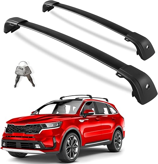 Amazon.com: KINGGERI Lockable Roof Rack Cross Bars 220lbs Compatible ...