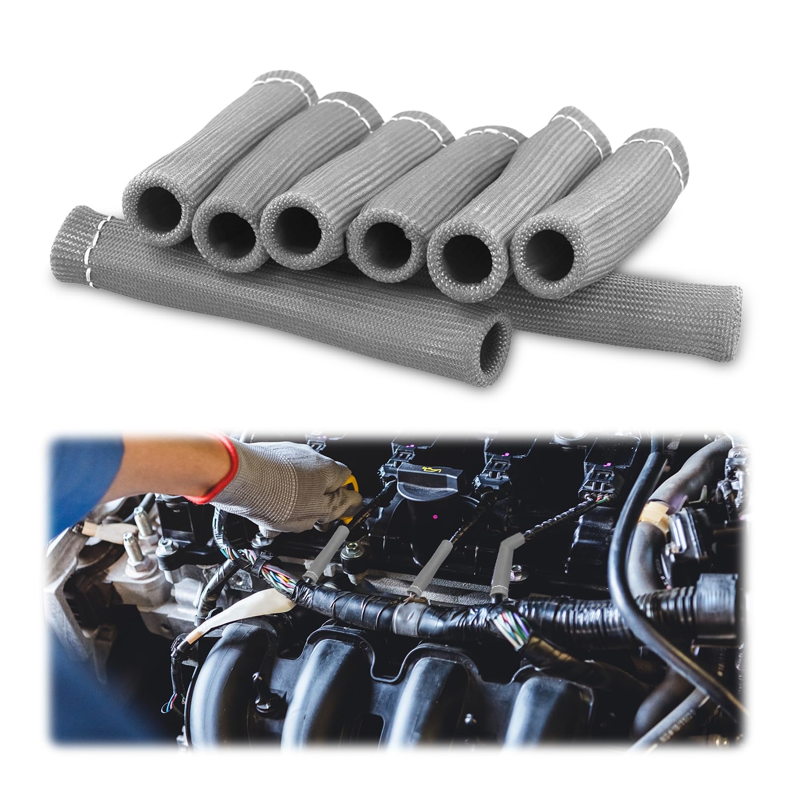 Amazon.com: 8pcs Spark Plug Wire Heat Shields for Ford Chevrolet, 2500 ...