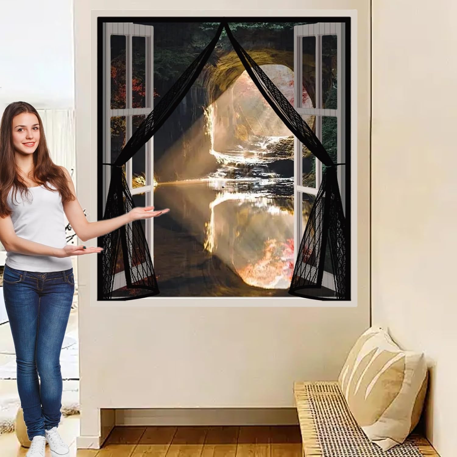 Magnetic Window Mosquito Net 75 x 190 cm, Anti-Mosquitoes, Anti-Insects ...