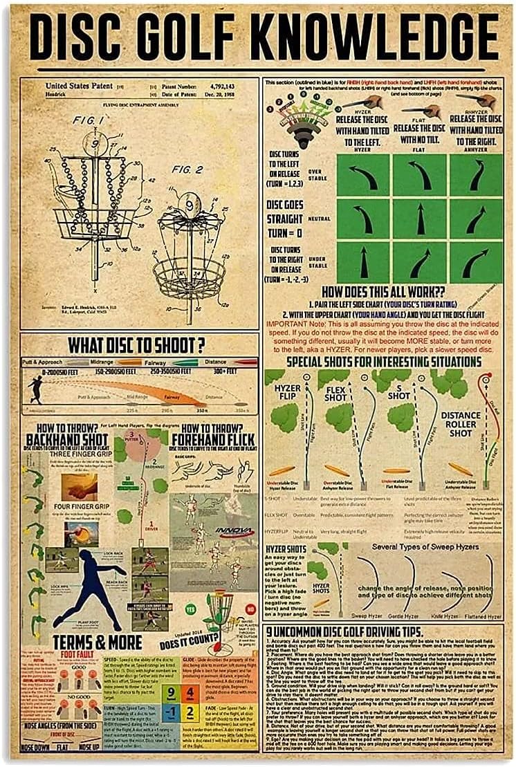 Amazon.com: Disc Golf Knowledge New Vintage Metal Tin Sign Decor for ...