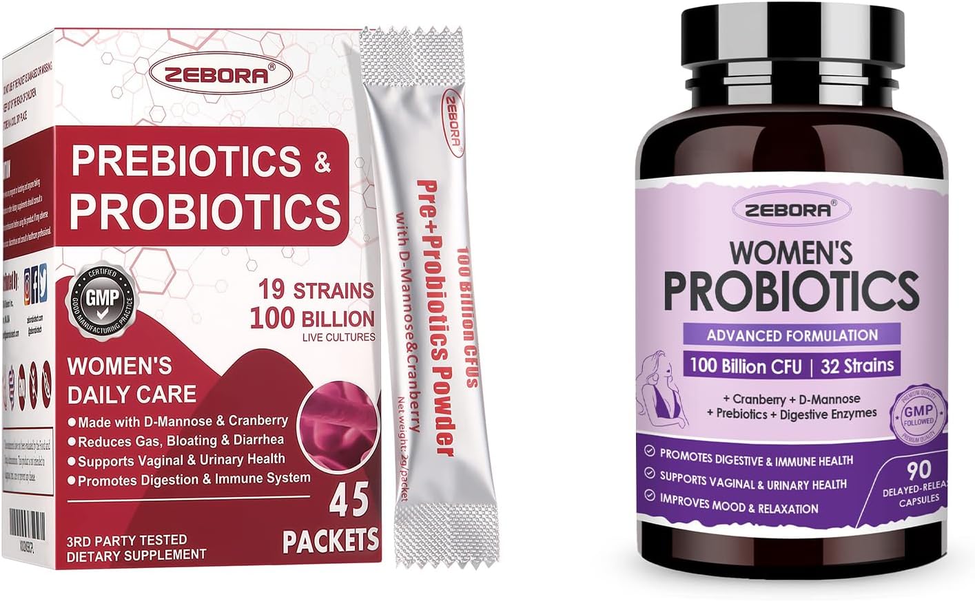Amazon.com: ZEBORA Probiotics-for-Women 100-Billion-CFUs with ...