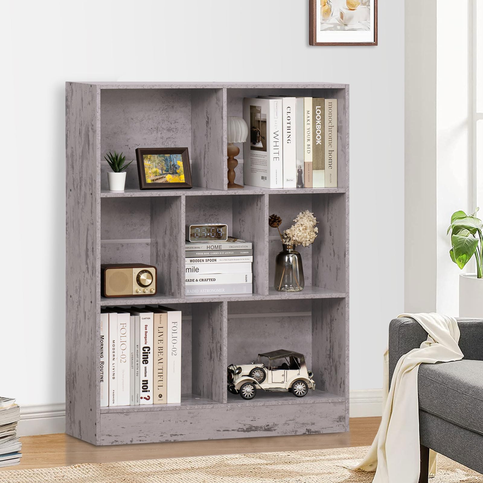Snapklik.com : LEYAOYAO 7 Cube Bookshelf