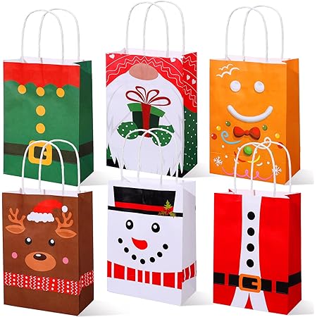 Amazon.com: 24 Pcs Christmas Gift Bags Christmas Paper Gift Bags with ...