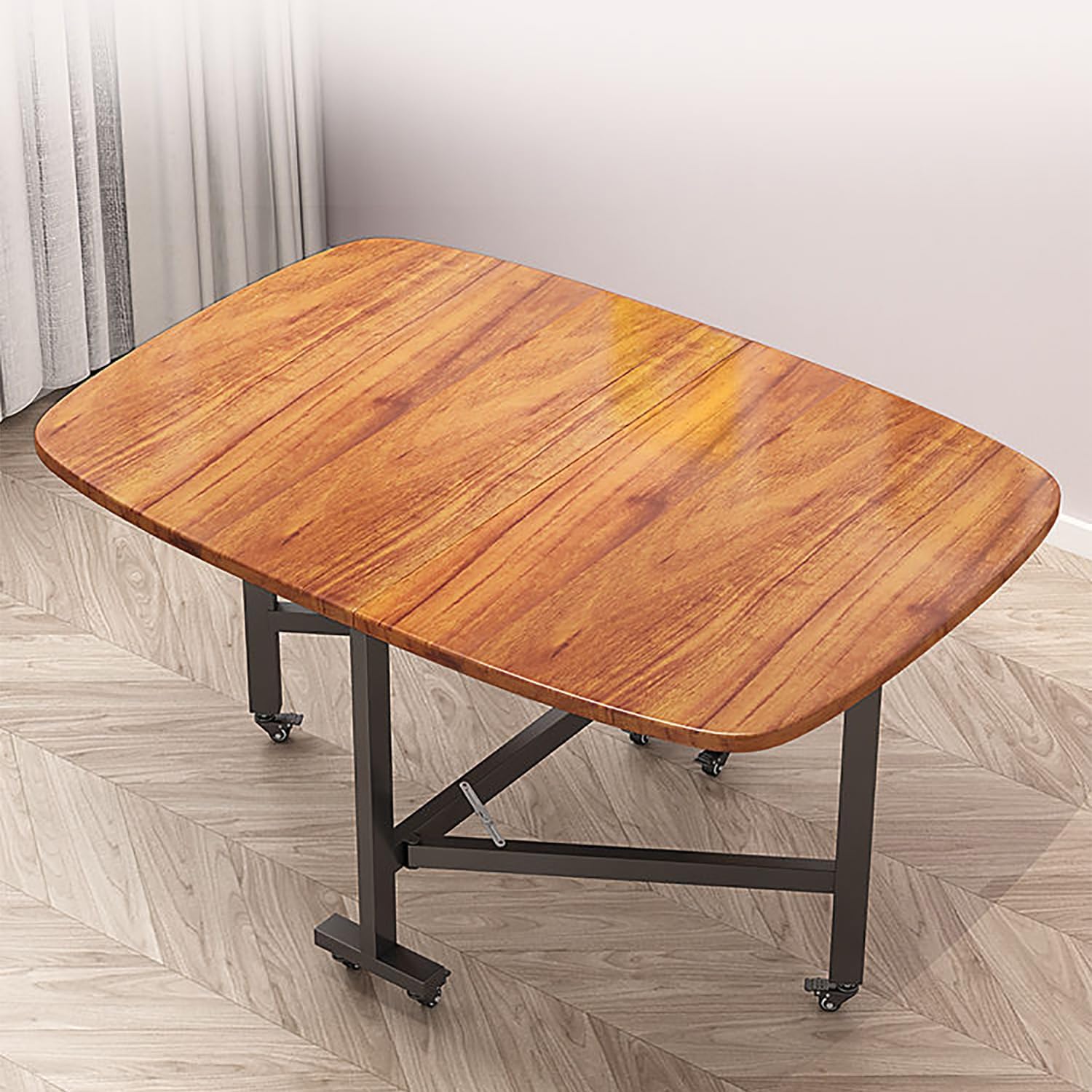 Amazon.com - MOUNW Folding Dining Table, Extendable Wood Kitchen Table ...