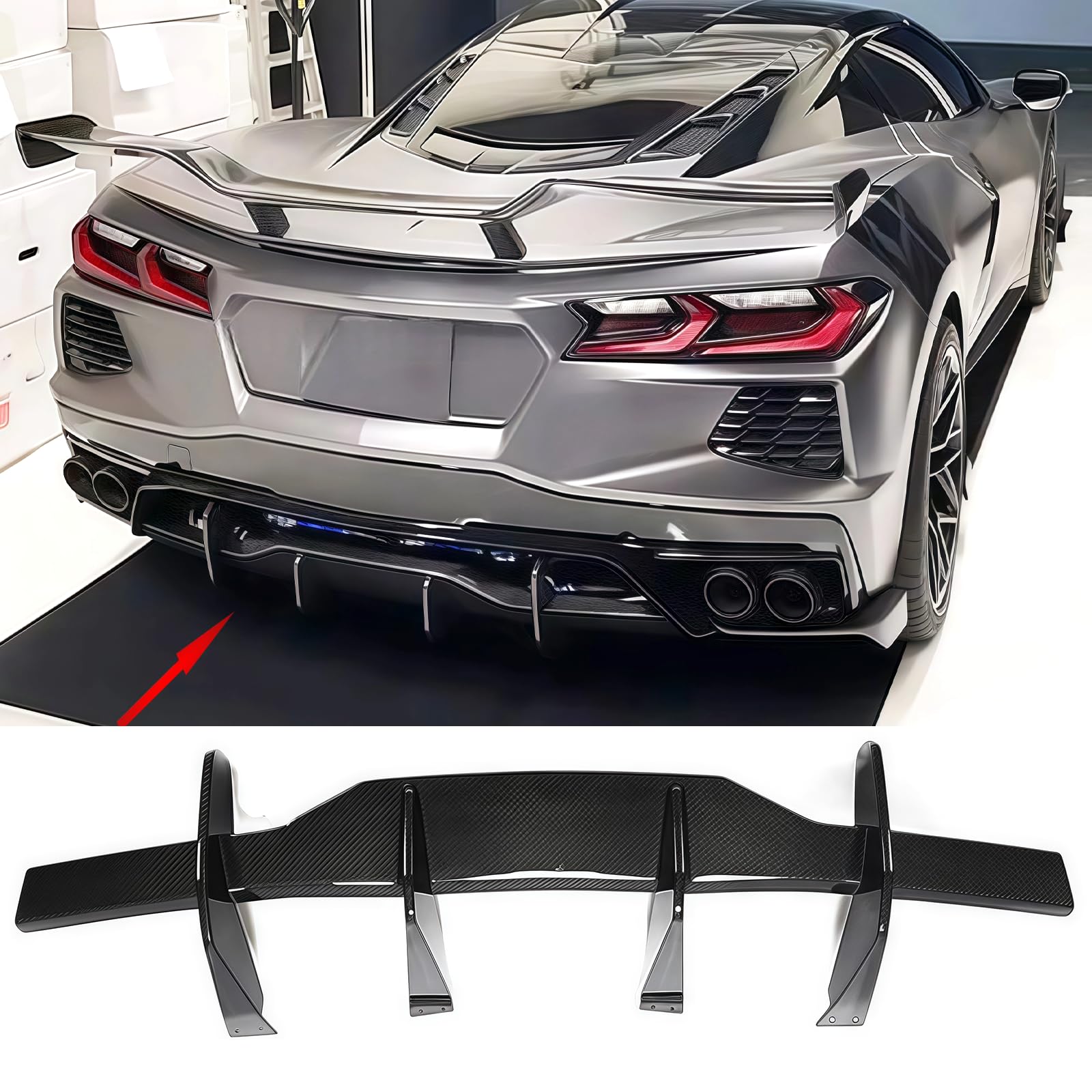 Amazon.com: SKYYO Rear Bumper Diffuser ABS Compatible with Chevy ...