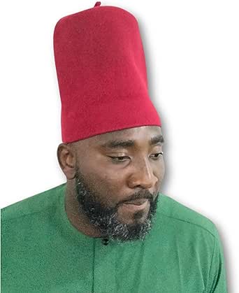 Original Igbo Cap for Men, Red Wool Felt Igbo Traditional Red Cap ...