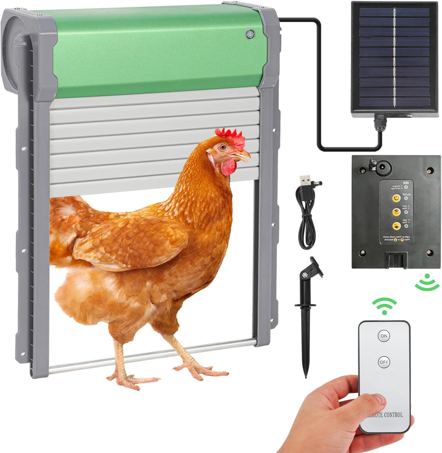 Amazon.com: Fuairmee Automatic Chicken Coop Door Solar Power, Aluminum ...