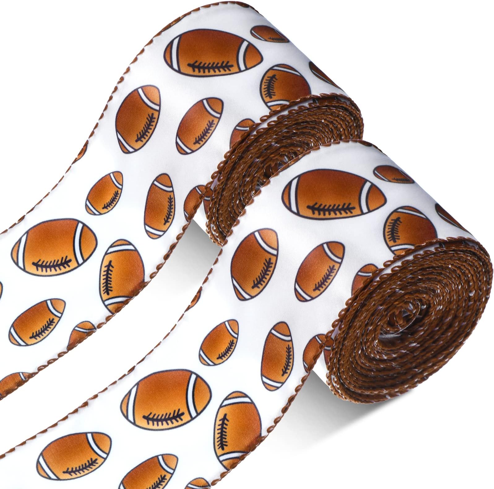 Amazon.com: Football Wired Ribbon 2 Rolls 20 Yards Football Printed ...