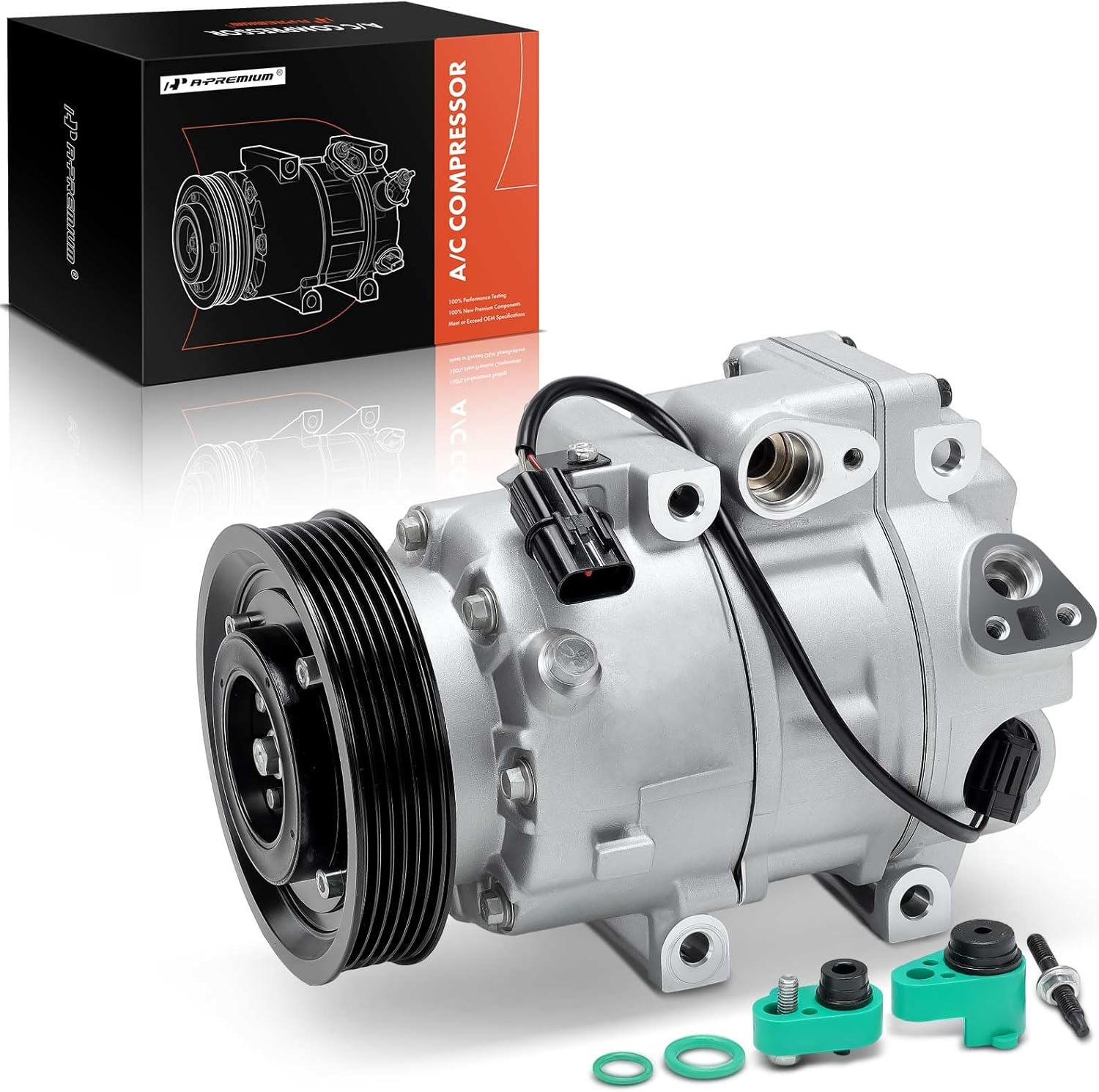 A-Premium Air Conditioner AC Compressor with Clutch Compatible with Kia ...
