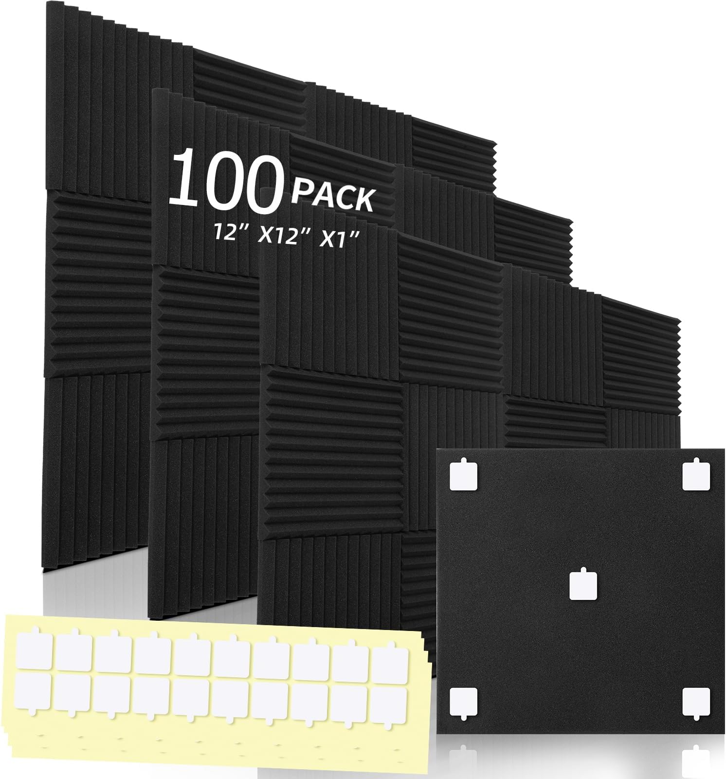Amazon.com: 100 Pack Acoustic Foam Panels Premium Sound Proof Foam ...