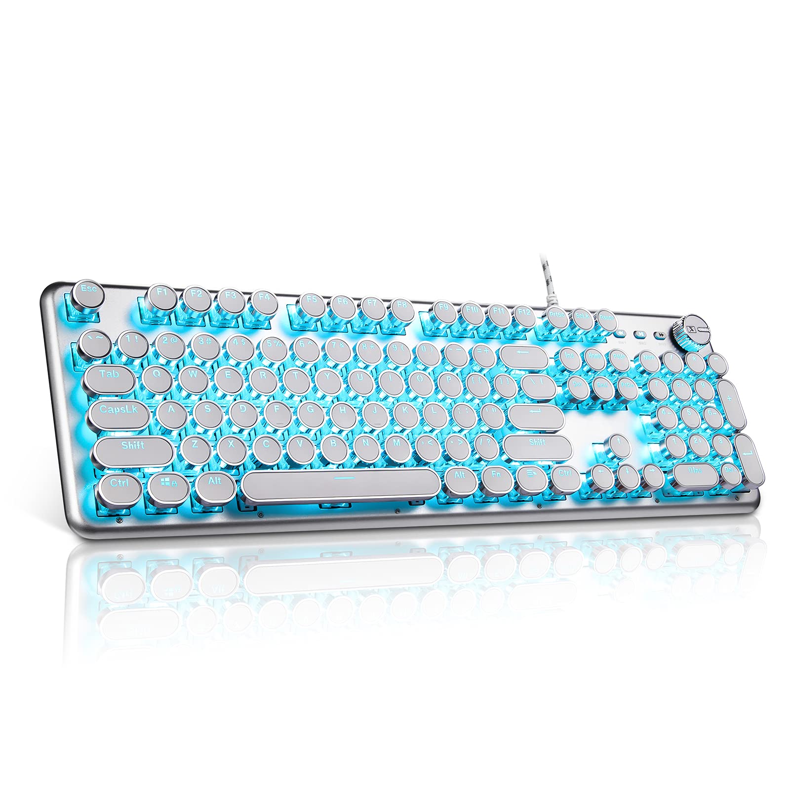 Buy ALKEM Mechanical Gaming Keyboard with 30 LED Backlits White Retro ...