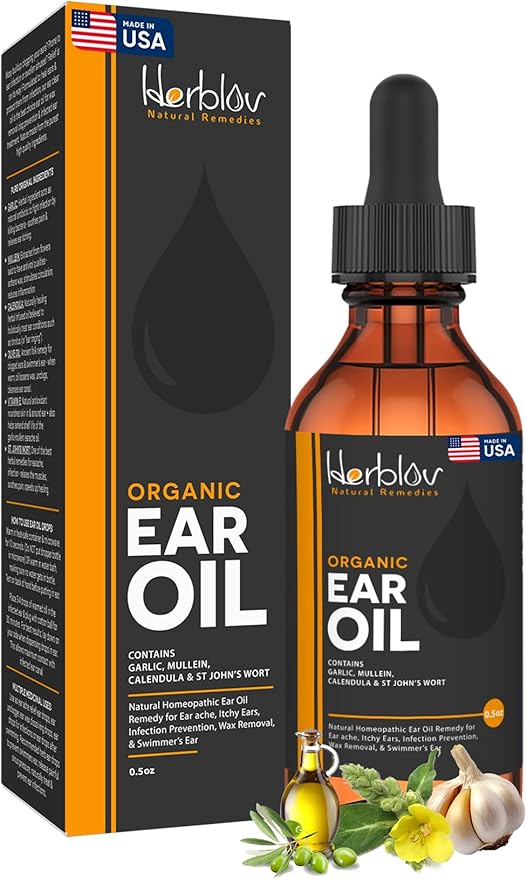 Amazon.com: Organic Ear Oil for Ear Infections - Natural Eardrops for ...
