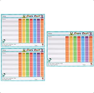 Joyzzz Dry Erase Reward Chart, 3 Pack 14.5 x 11 in Dry Erase Chore ...