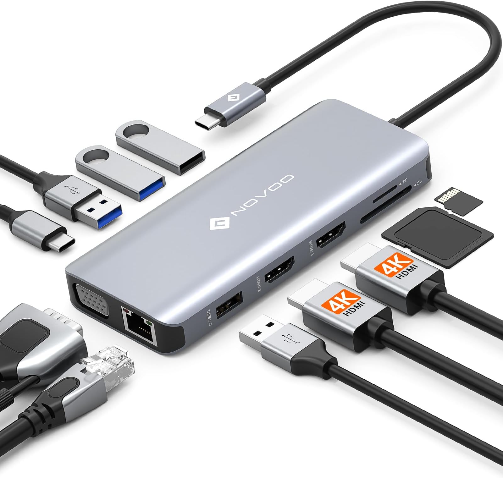 Amazon | 【2023高機能版】USB C ハブ 10-in-1 トリプルディスプレイ Type C ドッキングステーション 変換 ...