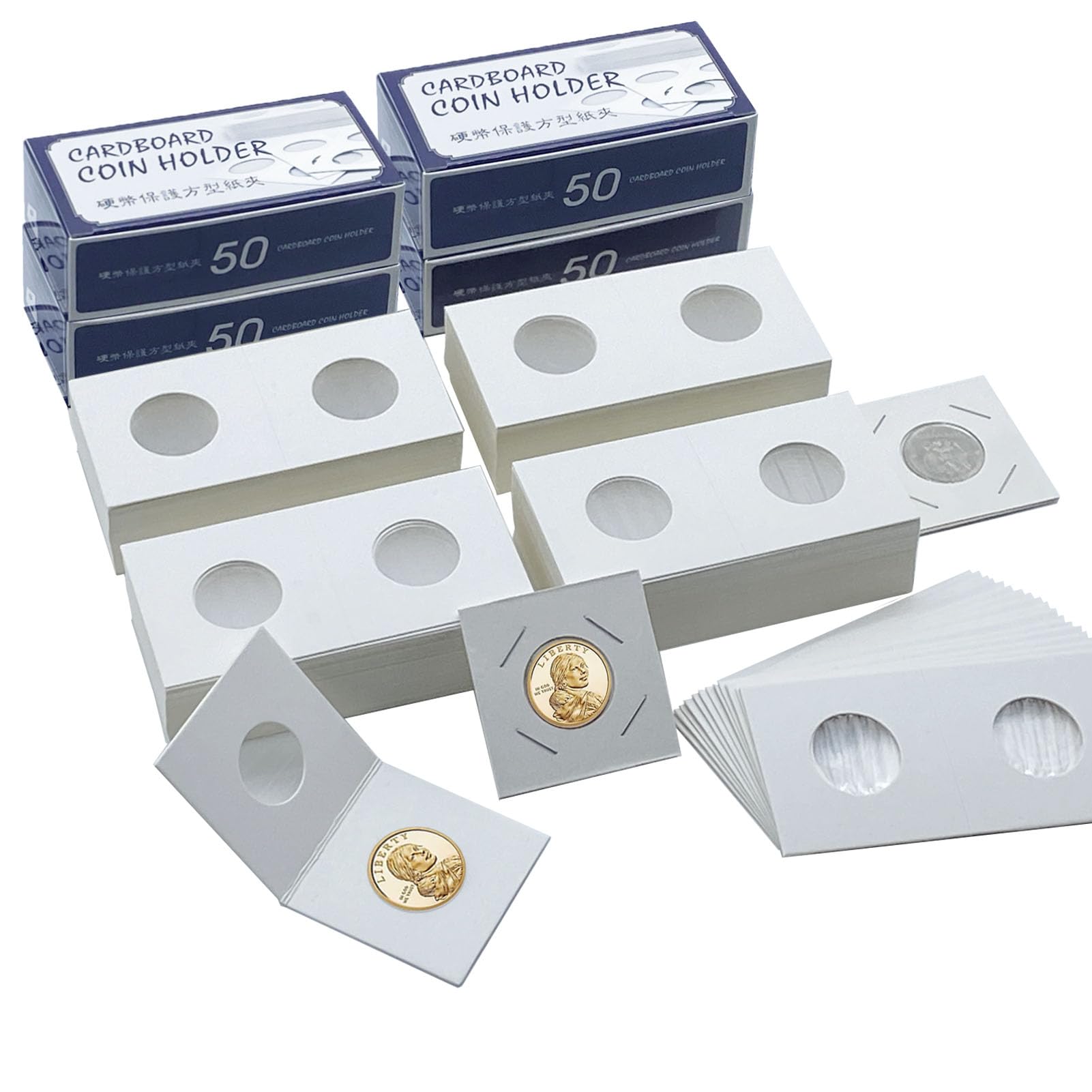 Amazon.com: 200 PCS Premium Cardboard Coin Flips 2 x 2 inch Coin ...