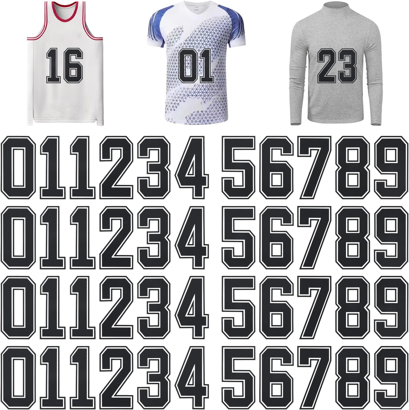 Amazon.com: Number Iron on Decals, 20 Pcs Iron on Numbers for Jersey 8 ...