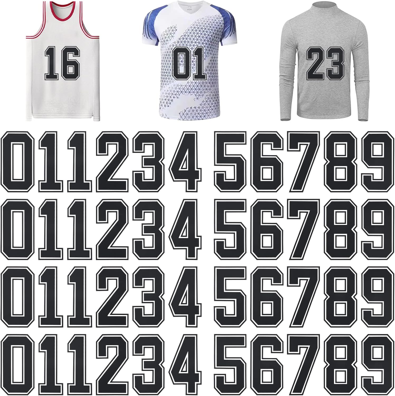 Amazon.com: 44 Pieces Iron On Numbers, Jersey Heat Transfer Numbers for ...