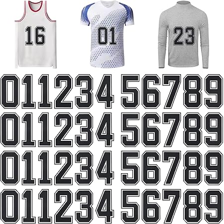 Amazon.com: 44 Pieces Iron On Numbers, Jersey Heat Transfer Numbers for ...