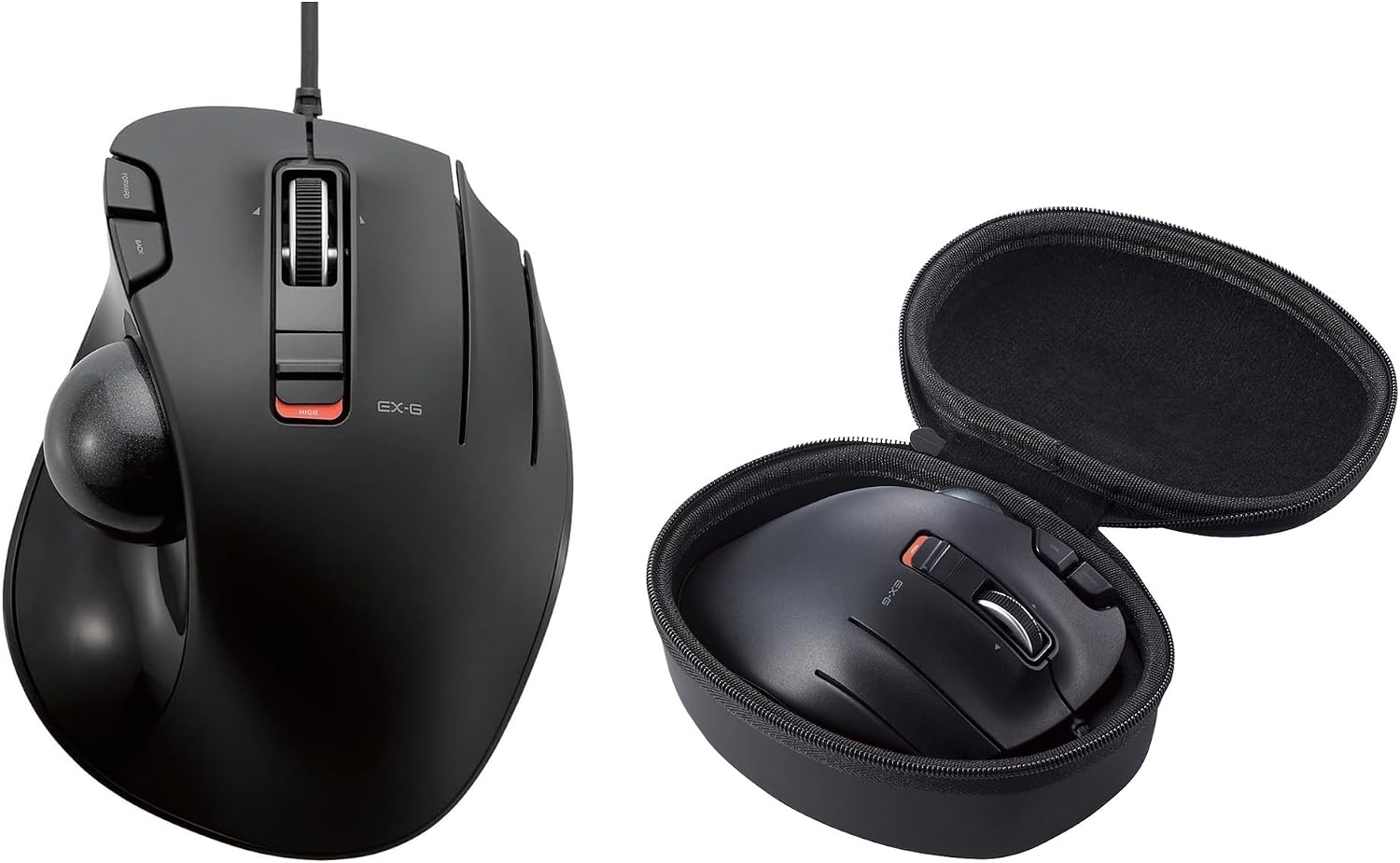 Amazon.com: ELECOM EX-G XT3 Wired Trackball Mouse with Travel Case ...