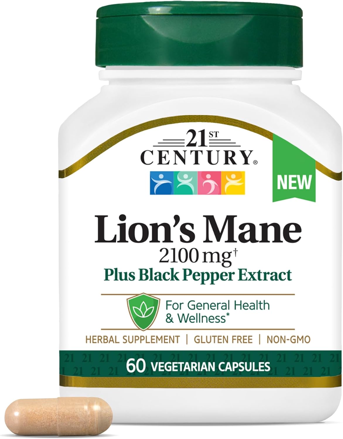 Amazon.com: 21st Century Lion's Mane 2,100 mg, Plus Black Pepper ...