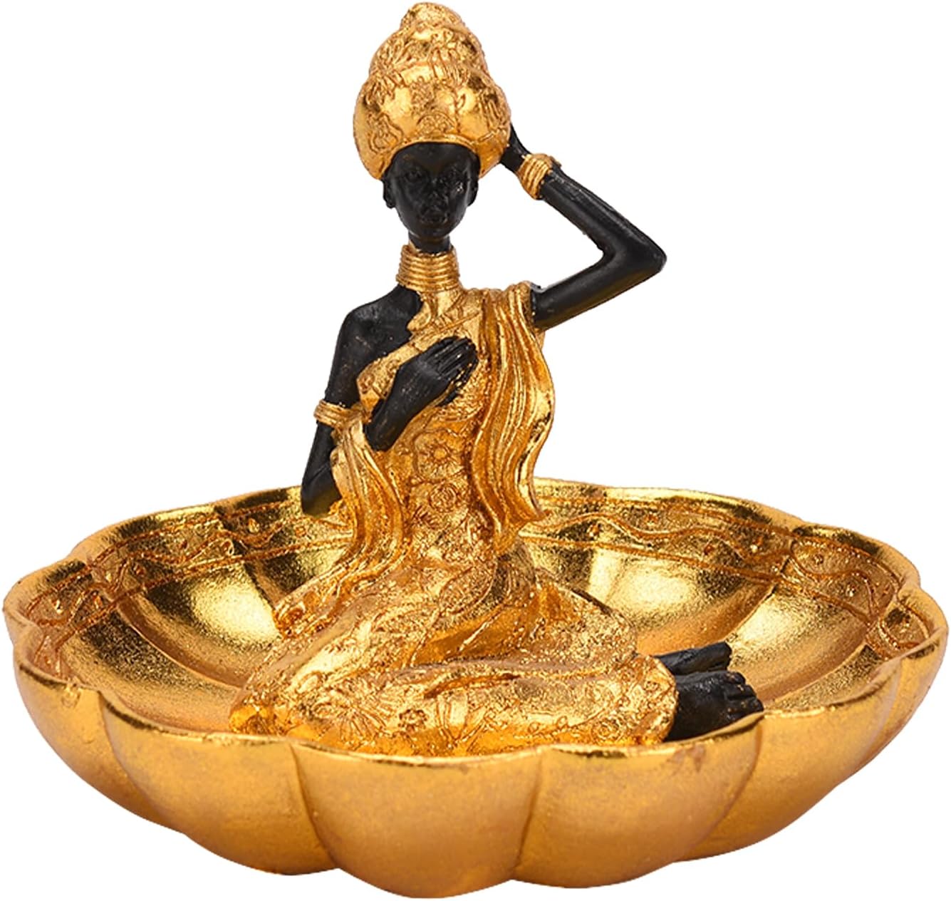 Amazon.com: BRABUD African Statue Small Tray Resin Art Figurine Black ...