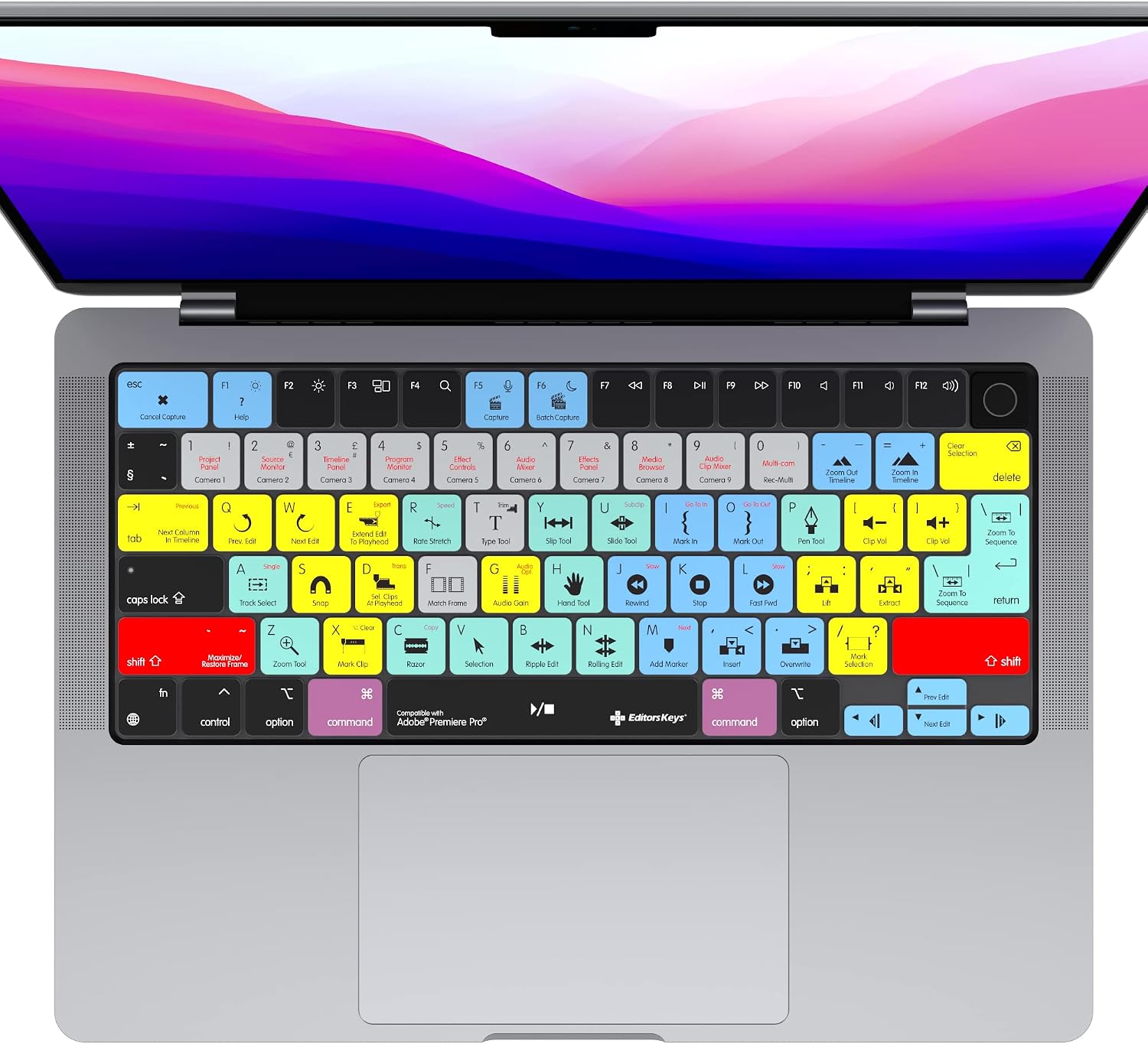 Adobe Premiere Keyboard Covers for MacBook Pro 14″ & 16″ Model 20201 ...