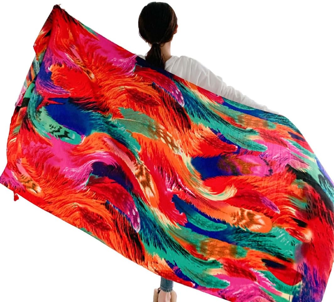 AWAVM Long Beachwear Sarong, Beach Wrap Bright Floral Pattern Summer ...