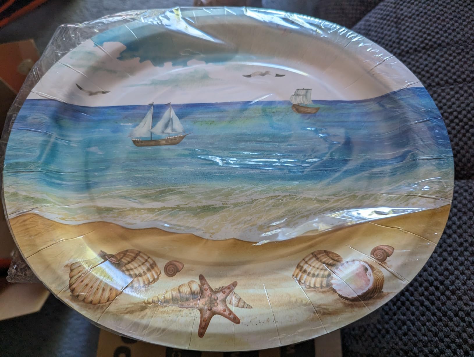 Amazon.com: Aysimple 50 Count Nautical Beach Oval Paper Plates Platter ...