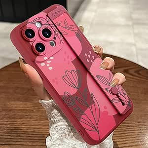 Amazon.com: MOWIME Compatible with iPhone 15 Pro Max Case with Wrist Strap, Cute Floral Flower ...