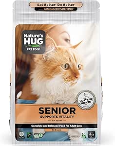 Amazon | 総合栄養食 グレインフリー GMOフリー キャットフード ネイチャーズハグ Nature's HUG CAT シニア レスアクティブ 1.81kg | Nature's ...