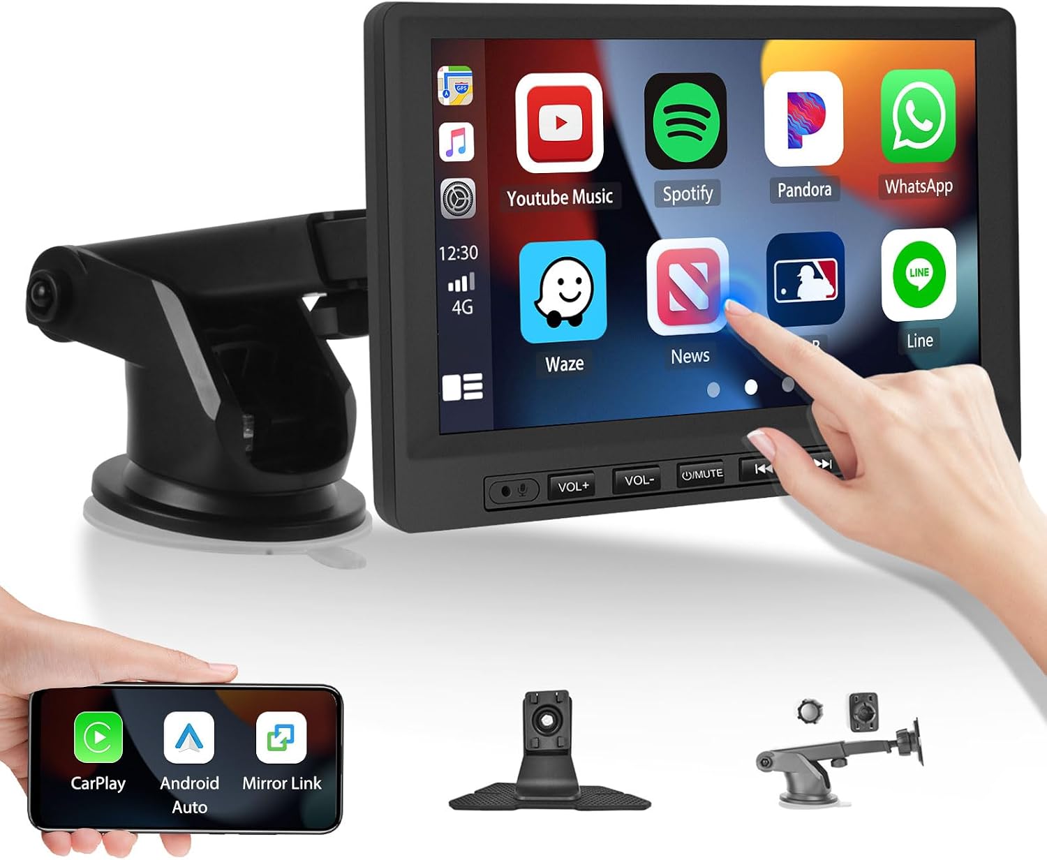 Amazon.com: Wireless Portable Car Stereo with Apple Carplay/Android ...