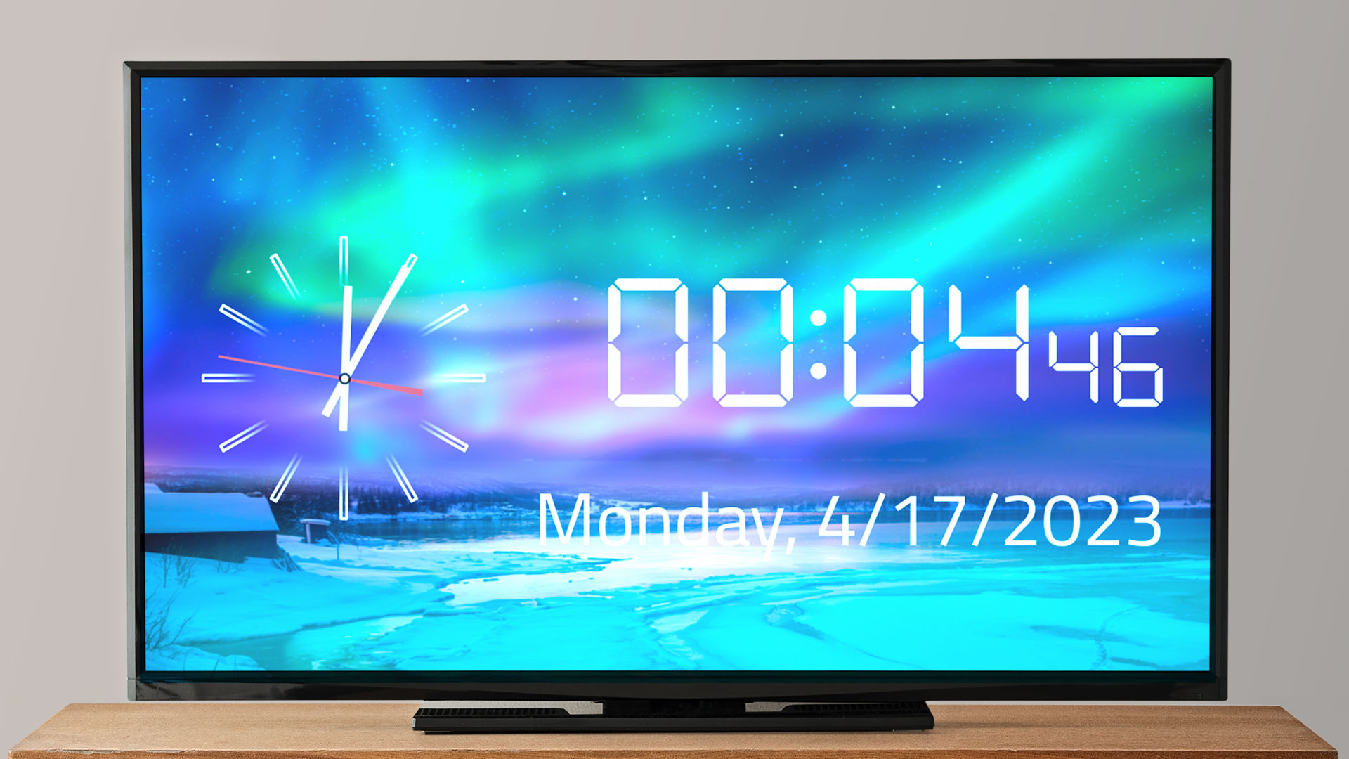 Northern Lights Timepiece: Nature-Inspired Analog & Digital Clock ...