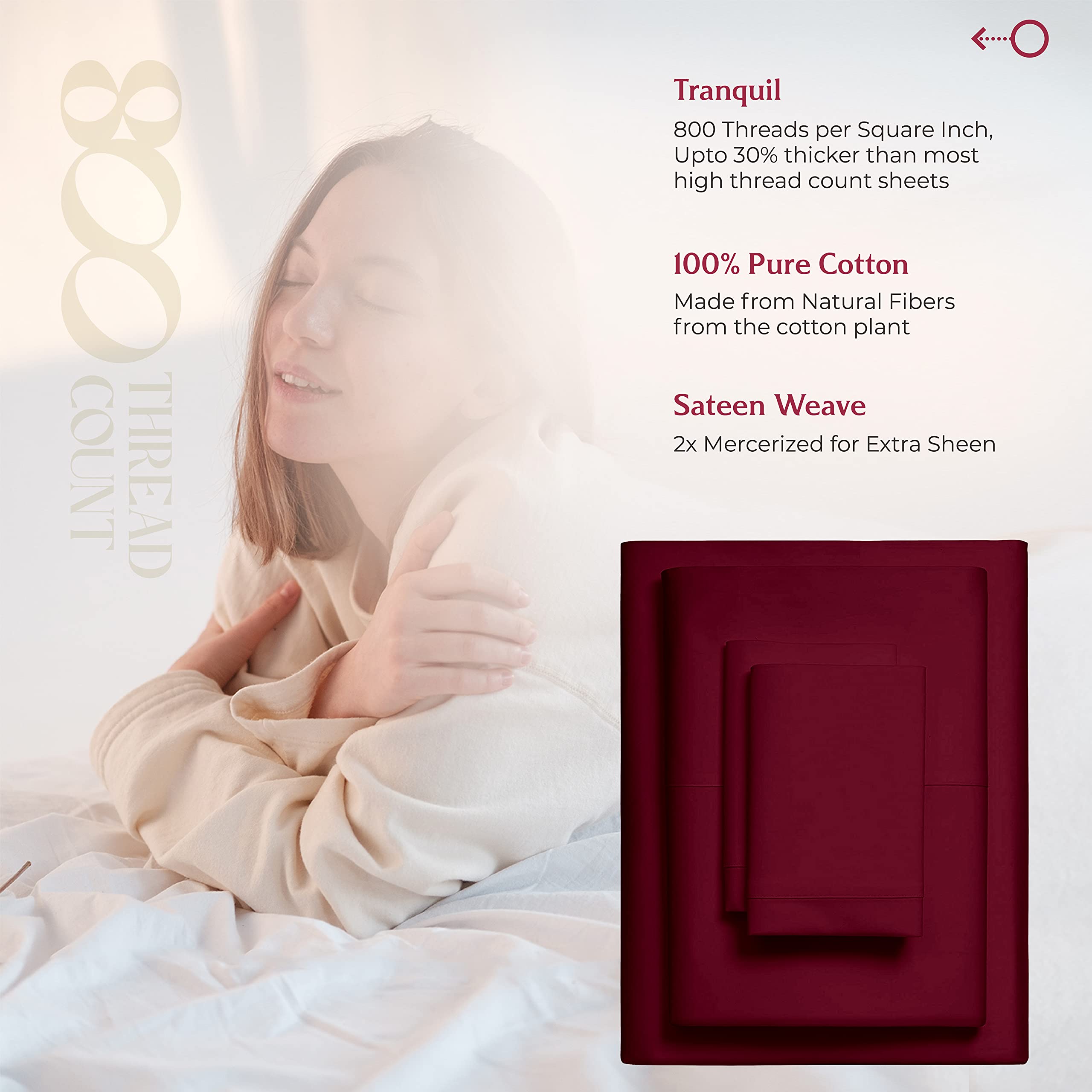 Mayfair Linen Egyptian Cotton Sheet Set - 800 TC 4 PC Burgundy Queen ...