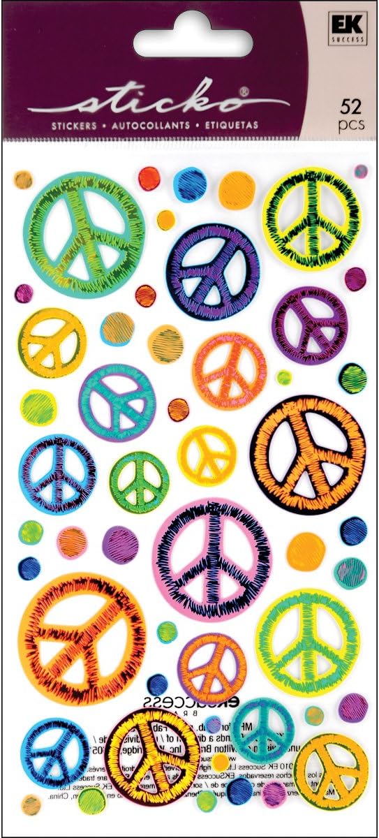 Amazon.com: Groovy Party Decorations-500pcs Peace Sign Hippie Stickers ...