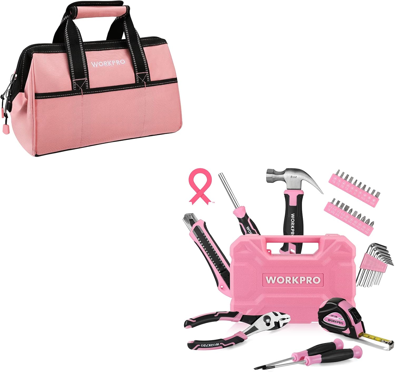 WORKPRO 13-Inch Tool Bag and 35-Piece Pink Tools Set - Amazon.com