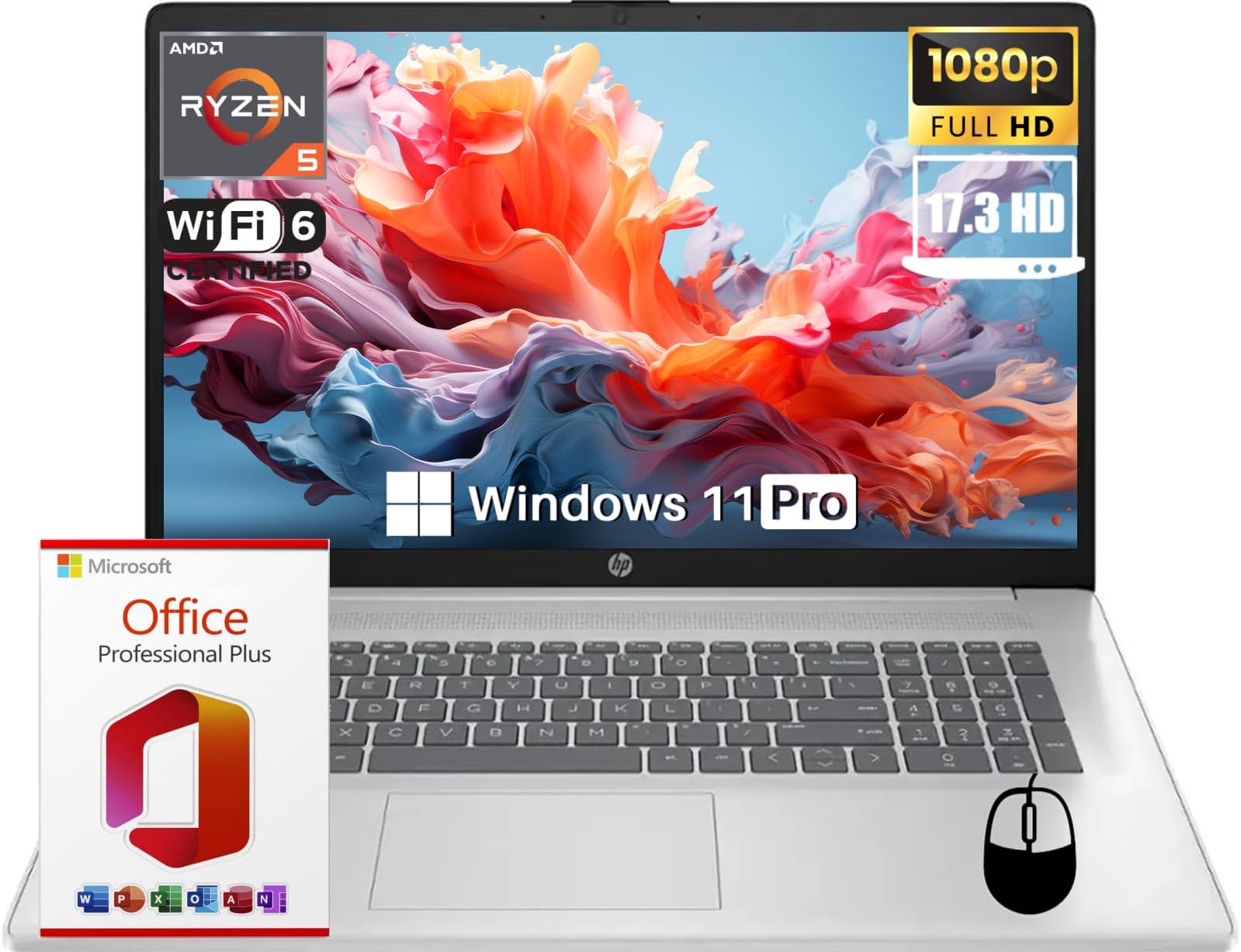 Amazon.com: HP 17 inch Laptop, Microsoft Office Lifetime License ...