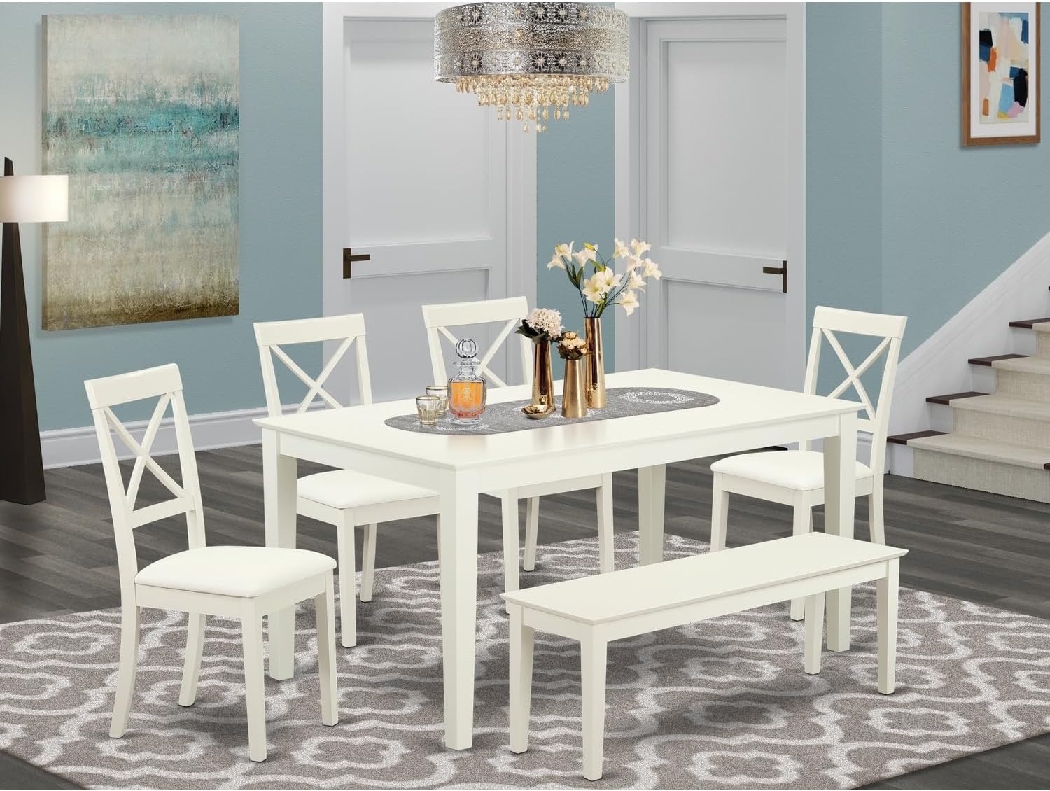 Amazon.com - HomeStock Coastal Cottage 6Pc Dining Set for 6 - Includes ...