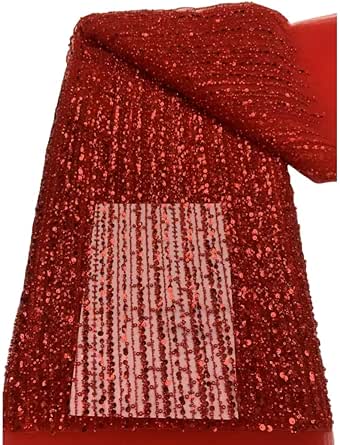 Amazon.com: 47" Wide Sheer Mesh Fabric with Vertical Stripe Sequins ...