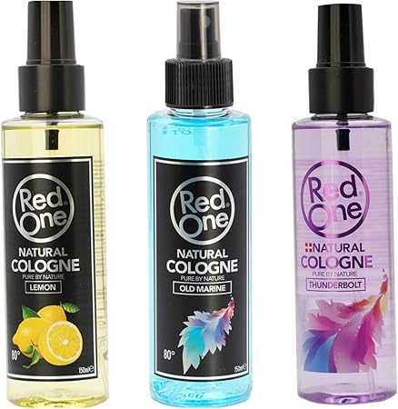 Red One Natural Cologne 150ml - Lemon, Old Marine & Thunderbolt (3 Pcs ...