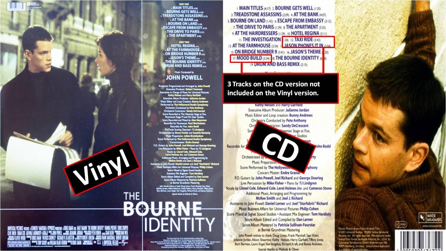 Amazon.com: The Bourne Identity (Original Motion Picture Soundtrack)[LP ...