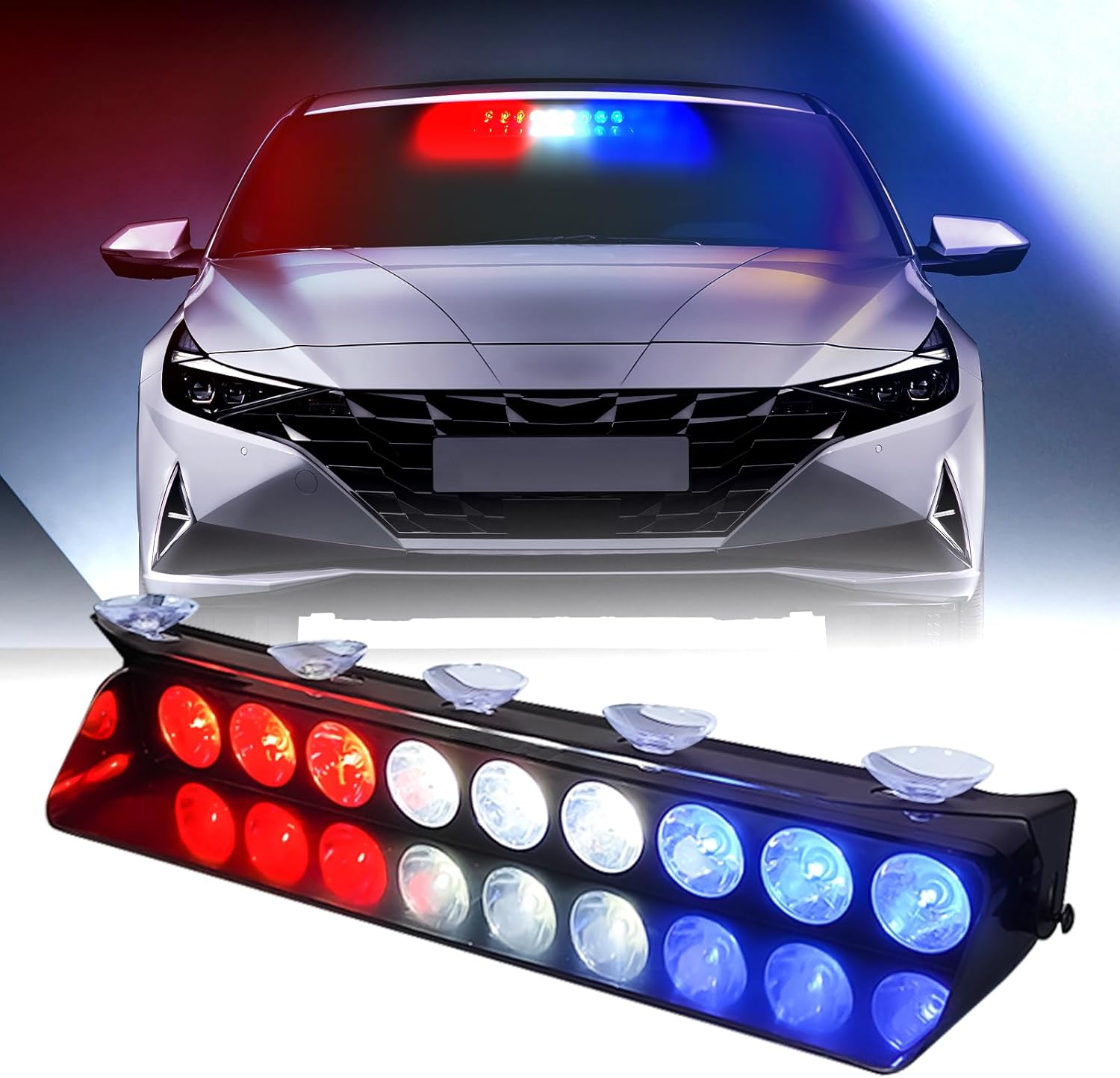 Amazon.com: 9 Leds Red White Blue Dash Emergency Strobe Light Dash ...