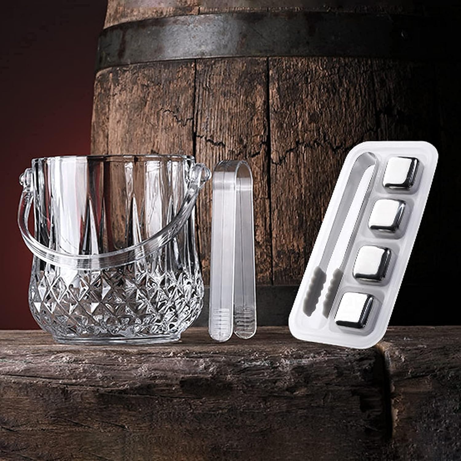 Amazon.com: OQPJMYZ Ice Bucket,Ice Bucket with Lid and Ice Tongs,1L ...