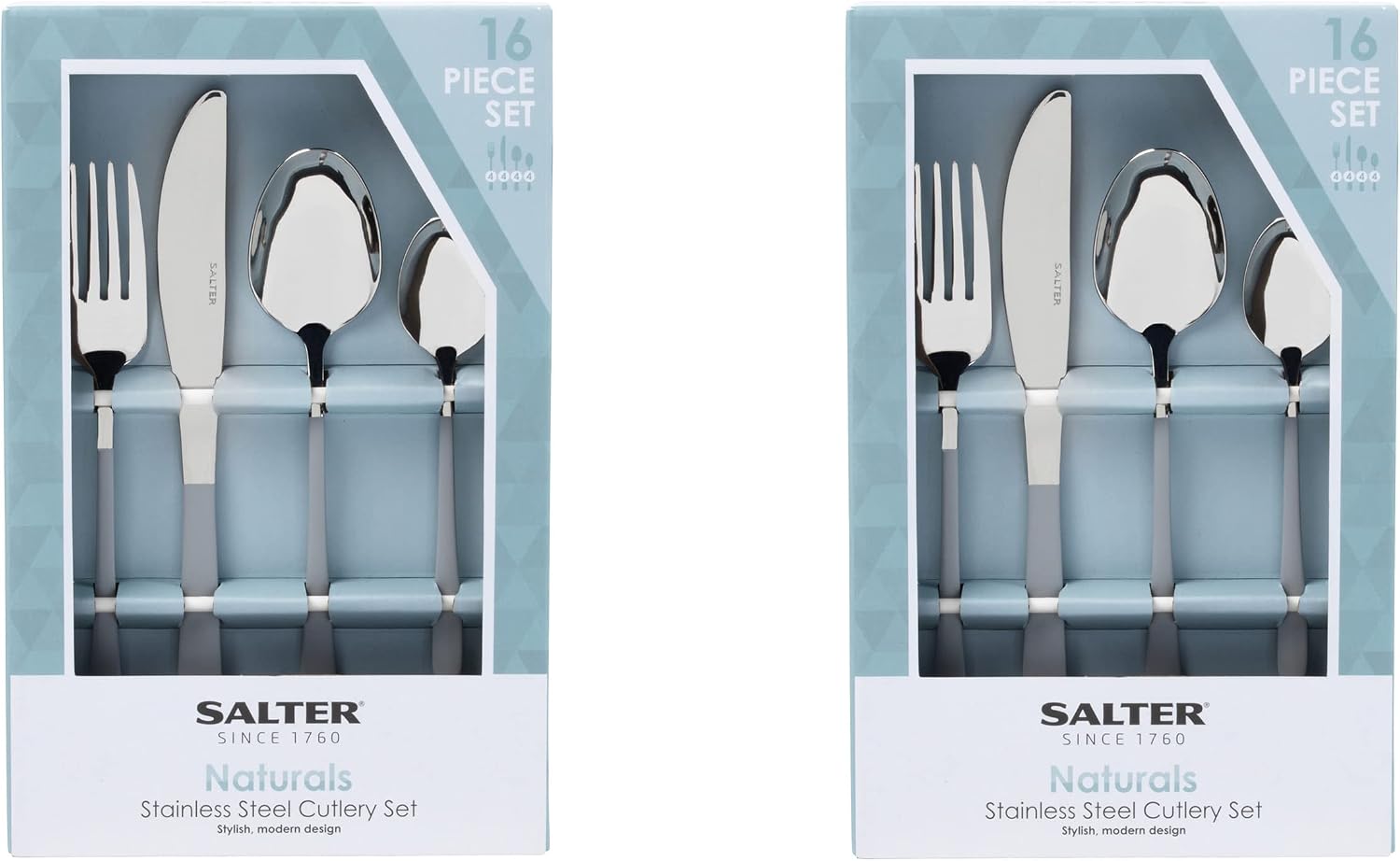 Salter COMBO-8302 Naturals 32-Piece Cutlery Set, Stainless Steel ...