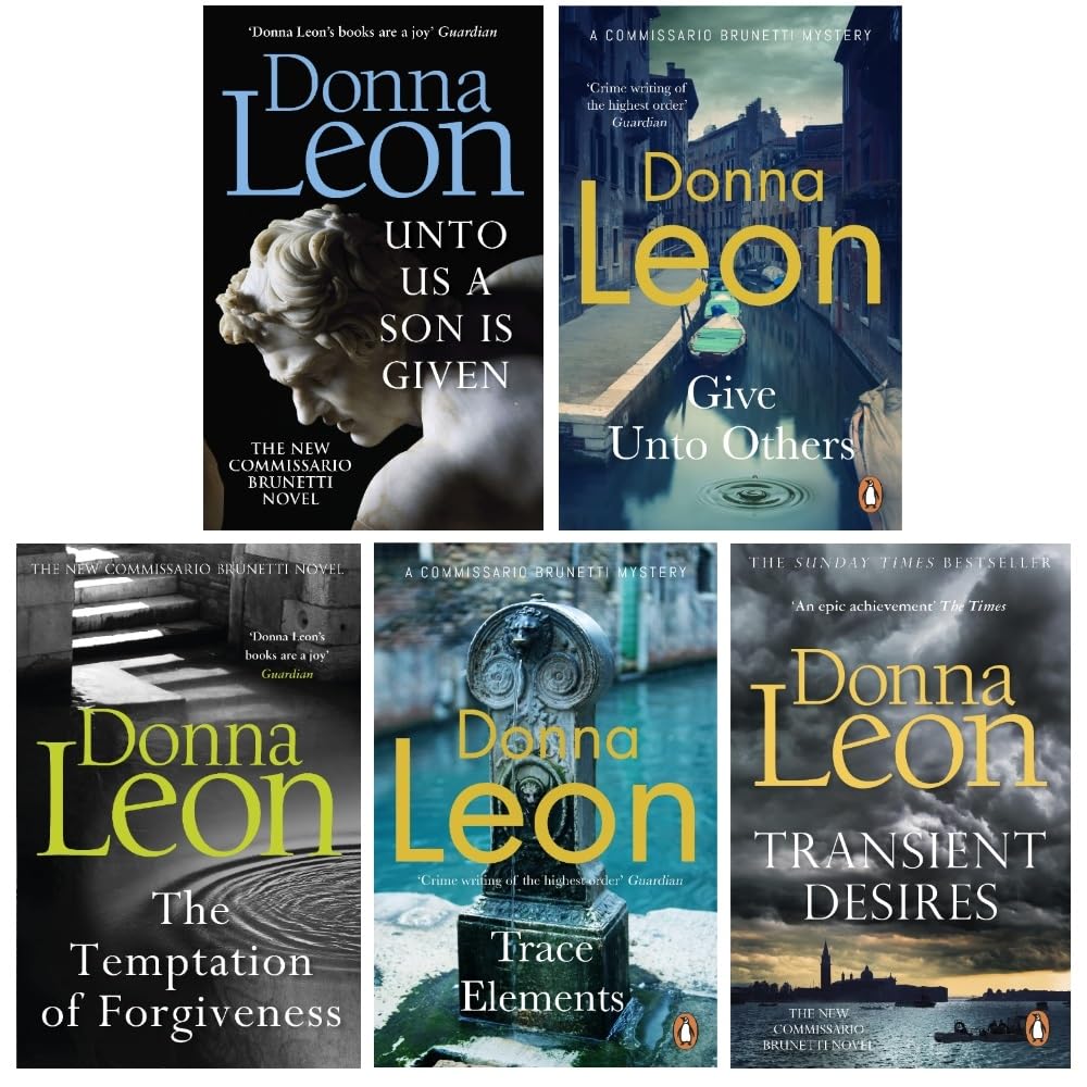 Donna Leon Commissario Brunetti Mysteries 5 Books Set (Give Unto Others ...